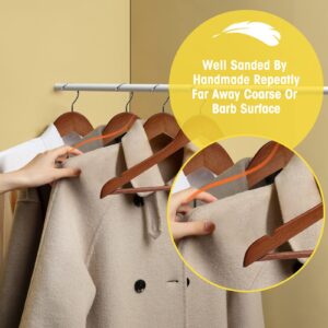 UINICOR Wooden Hangers -30 Pack- Clothes Hangers Slim Wood Hangers Coat Hangers for Closet,Clothes Hanger with Extra Smooth Finish,Precisely Cut Notches,Hangers for Shirt Suit Dress,Walnut