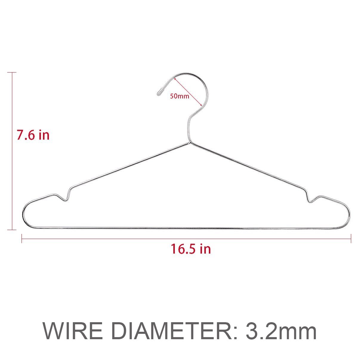 TIMMY Wire Hangers 30 Pack Stainless Steel Strong Metal Wire Hangers Clothes 16.5 Inch