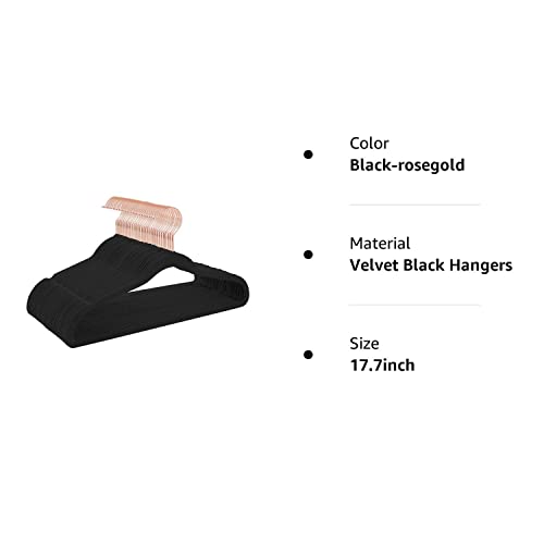 TIMMY Hangers Black Velvet Hangers - Suit Hangers (50-Pack) Ultra Thin Space Saving Coat Hanger and Heavy Duty Clothes Hangers Hold Up-to 10 Lbs, for Coats, Jackets, Pants and More