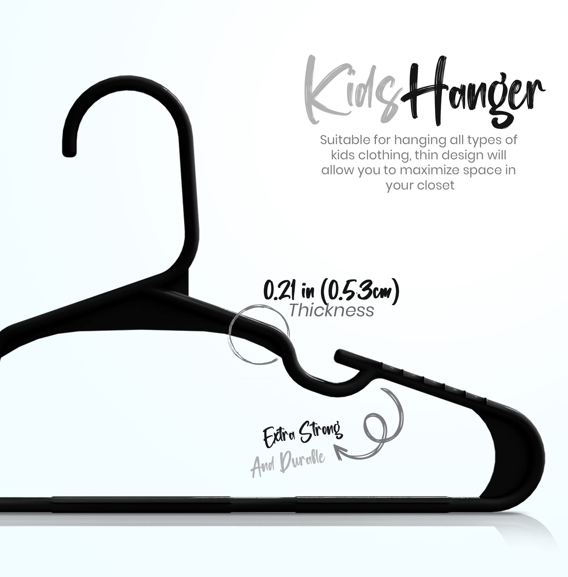 Utopia Home 60 Pack Kids Hangers - 11.5 Inch Plastic Baby Hangers for Closet - Childrens Hangers for Clothes & Infant Hangers for Closet - Ideal for Everyday Standard Use (Black)