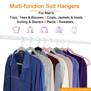 50+10 Pack Non-Slip Velvet Hangers Suit Clothes Hanger Space Saving Hangers 15~20LBS Heavy Duty Hangers 17.5"