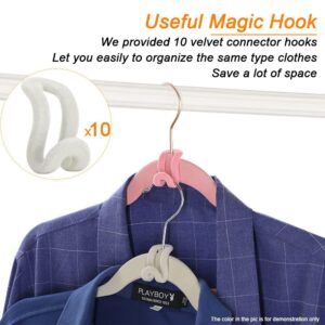 50+10 Pack Non-Slip Velvet Hangers Suit Clothes Hanger Space Saving Hangers 15~20LBS Heavy Duty Hangers 17.5"