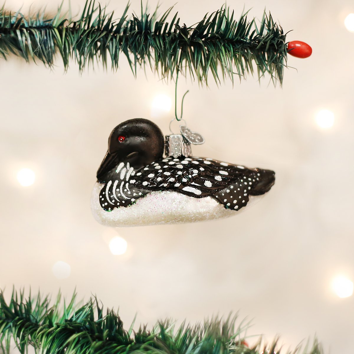 Old World Christmas Bird Watcher Collection Glass Blown Ornaments for Christmas Tree Loon