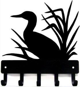 the metal peddler loon key rack hanger - small 6 inch wide - made in usa; wall mount