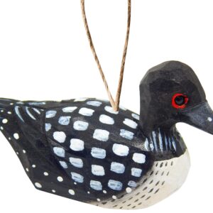 Common Loon Duck Wood Ornament Hanging Figurine Handmade Carved Decoration