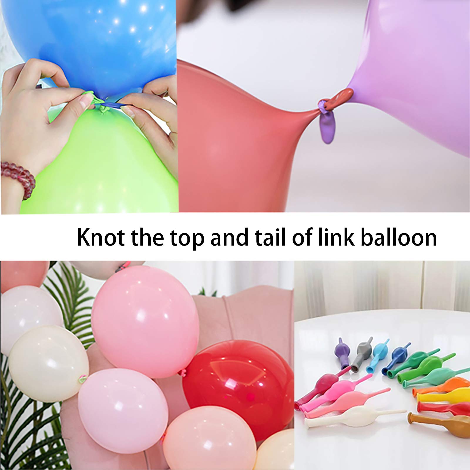 IN-JOOYAA 12 Inch Black Link Balloon 60 Pcs Quick Linkable Balloon for Party Decoration