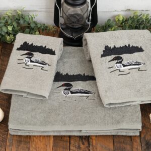 black forest decor loon lake bath towel