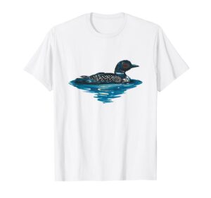 loon bird painting duck lake t-shirt