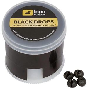 loon outdoors black drops split shot | twist pot - no.bb