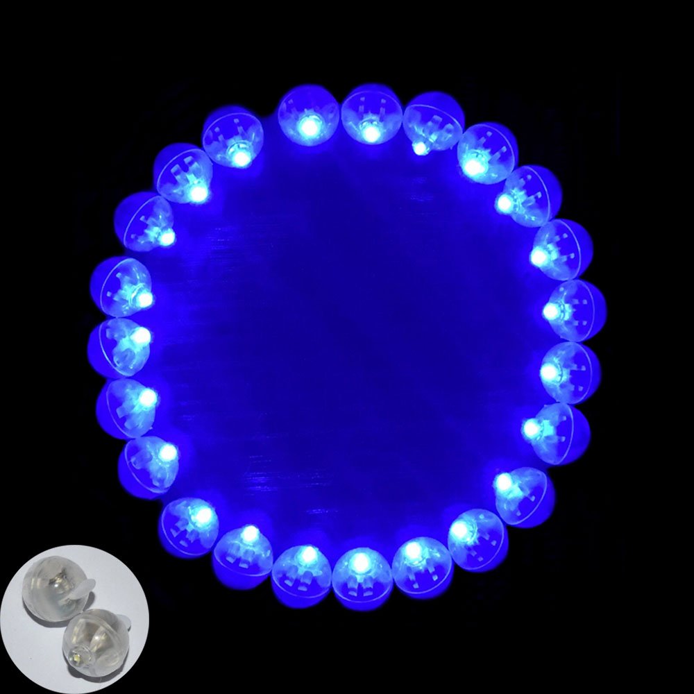 Neo LOONS® 100pcs/lot 100 X Blue Round Led Flash Ball Lamp Balloon Light long standby time for Paper Lantern Balloon Light Party Wedding Decoration