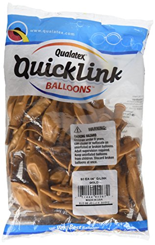 Qualatex PIONEER BALLOON COMPANY 90267 QUICKLINK-GOLD, 6", 1 Count (Pack of 1)