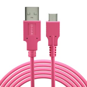 echzove charger for nintendo switch, charging cable for nintendo switch oled model, charger cable for nintendo switch pro controllers - pink (4.92ft)