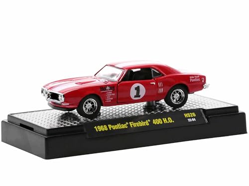 M2 1968 Pontiac Firebird 400 H.O. #1 Carousel Red with White Stripes Holley Limited Edition to 5500 Pieces Worldwide 1/64 Diecast Model Car Machines 31500-HS26