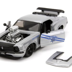 1970 Boss 429 Silver Metallic Highway Drag - Drag Trooper Bigtime Muscle Series 1/24 Diecast Model Car by Jada 35021