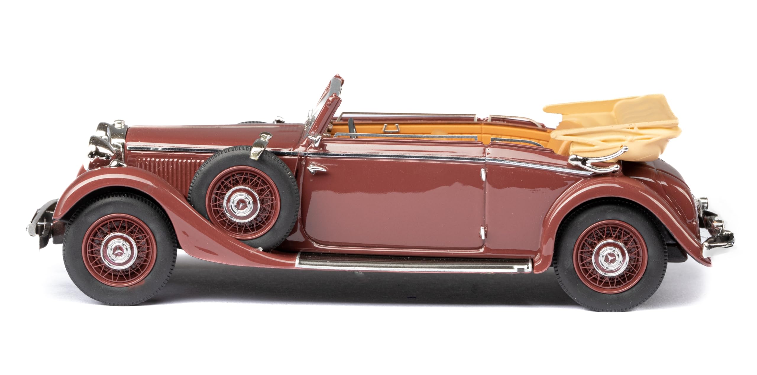 Esval Models 1933-37 290 W18 Lang Cabriolet B Maroon Limited Edition to 250 Pieces Worldwide 1/43 Model Car EMEU43043E