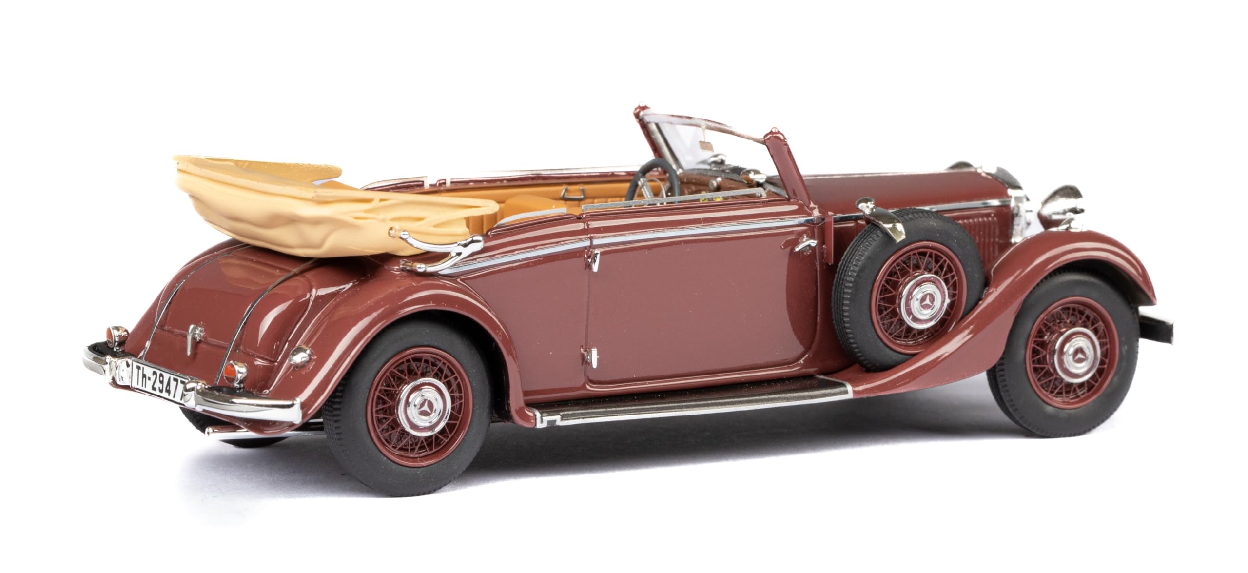 Esval Models 1933-37 290 W18 Lang Cabriolet B Maroon Limited Edition to 250 Pieces Worldwide 1/43 Model Car EMEU43043E