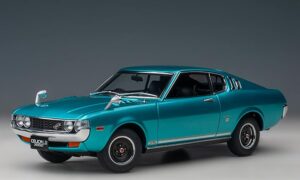 1973 celica liftback 2000gt (ra25) rhd (right hand drive) turquoise blue metallic 1/18 model car by autoart 78767