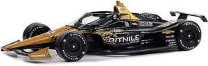 dallara indycar #33 ed carpenter bitnile ed carpenter racing ntt indycar series (2023) 1/18 diecast model car by greenlight 11216