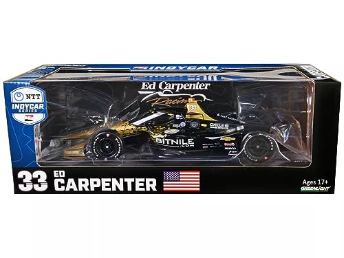 Dallara IndyCar #33 Ed Carpenter Bitnile Ed Carpenter Racing NTT IndyCar Series (2023) 1/18 Diecast Model Car by Greenlight 11216