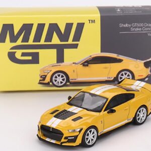 Shelby GT500 Dragon Snake Concept Yellow with White Stripes Limited Edition to 3240 Pieces Worldwide 1/64 Diecast Model Car by True Scale Miniatures MGT00535