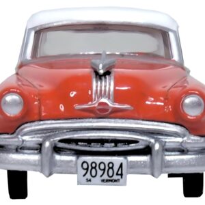 1954 Pontiac Chieftain 4 Door Coral Red with Winter White Top 1/87 (HO) Scale Diecast Model Car by Oxford Diecast 87PC54004