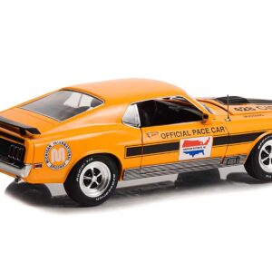 1970 Mach 1 Yellow with Black Stripes Michigan International Speedway Official Pace Car 1/18 Diecast Model Car by Highway 61 HWY-18035