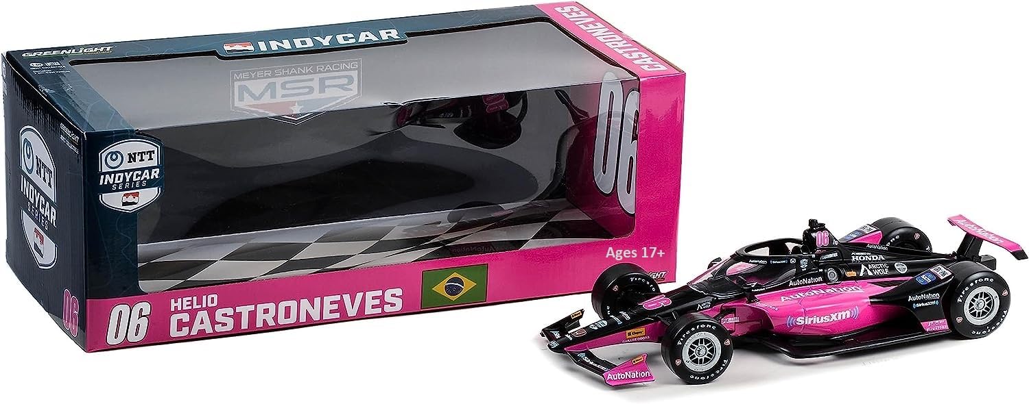 Dallara IndyCar #06 Helio Castroneves AutoNation Meyer Shank Racing NTT IndyCar Series (2023) 1/18 Diecast Model Car by Greenlight 11196