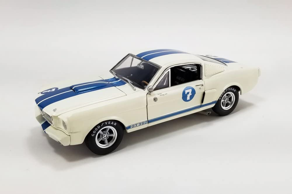 1965 Shelby G.T. 350R #7, White - Acme A1801814-1/18 Scale Diecast Model Car