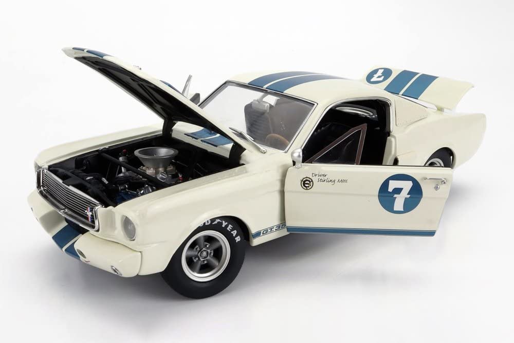 1965 Shelby G.T. 350R #7, White - Acme A1801814-1/18 Scale Diecast Model Car