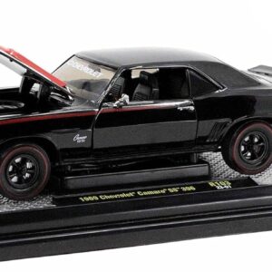 M2 Machines 1969 Chevy Camaro SS 396 Black with Bright Red Stripes Limited Edition to 6550 Pieces Worldwide 1/24 Diecast Model Car 40300-103A