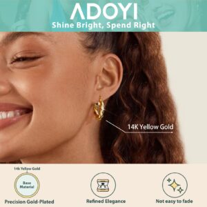 Adoyi Gold Hoop Earrings Set for Women Girls Gold Hoops Twisted Huggie Hoops Earrings 14K Plated Gold Jewelry Set for Women Girl Gift Lightweight 9 Pairs Ear Cuffs Gold Jewelry for Women