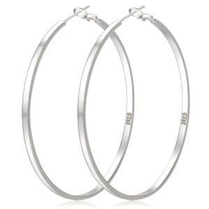 loumileo large silver hoop earrings for women hypoallergenic sterling silver hoop earrings lightweight big silver hoop earrings silver hoop eearrings for women