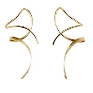 earrings for women spiral threader earrings 14k gold earrings hand bent dangle earrings for women，suitable for gift giving, perfect for your birthday party, christmas, gift giving.