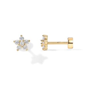 pavoi 14k flat backs (flower, yellow gold)