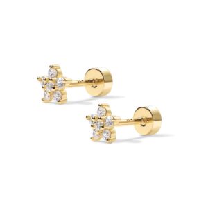 PAVOI 14K Flat Backs (Flower, Yellow Gold)