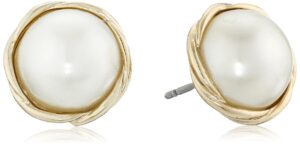 anne klein gold-tone small twisted stud earrings