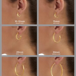 Amazon Essentials 14K Gold Plated Full Round Hoop Earrings 30mm, Yellow Gold