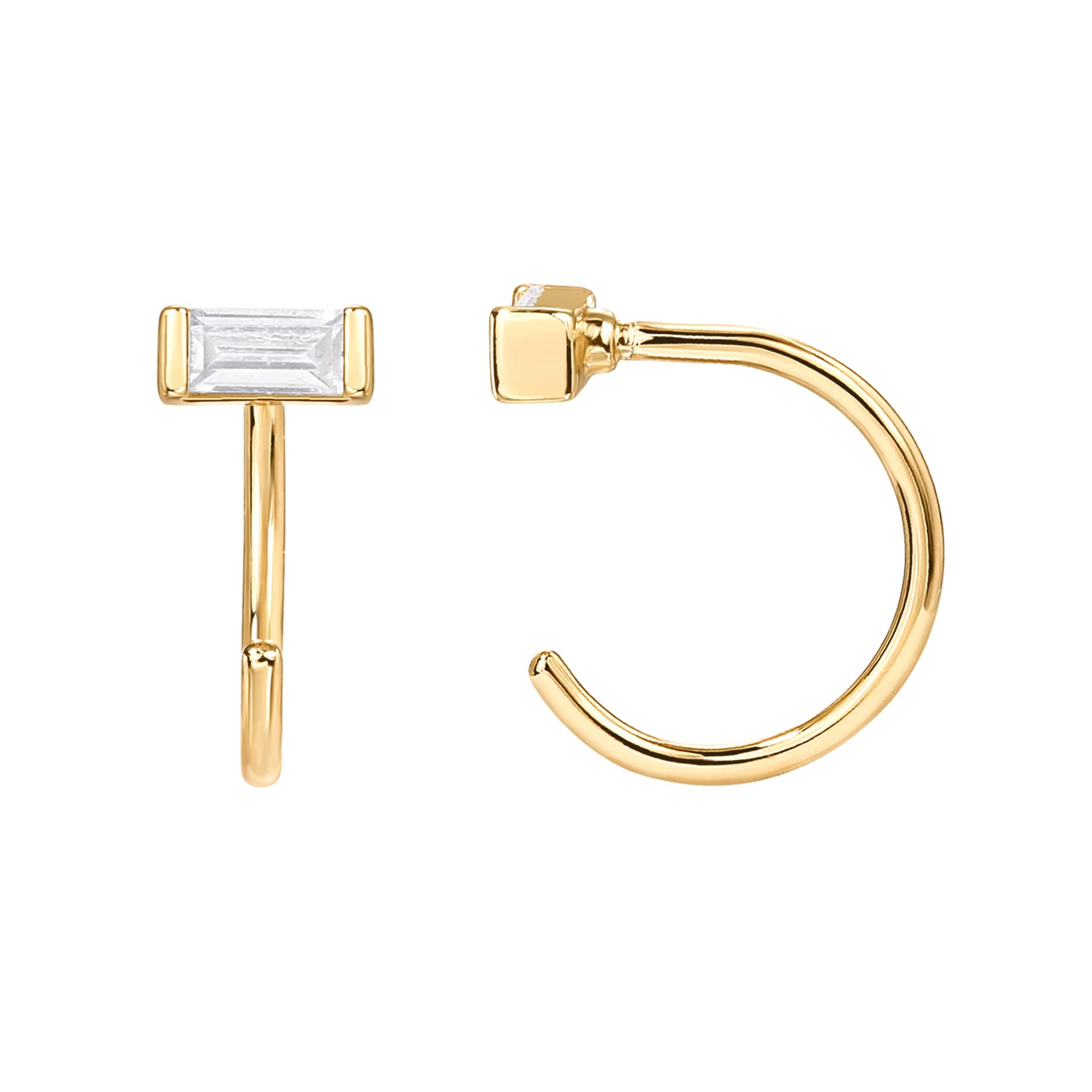 PAVOI 21C-E06 Loop (Baguette, Yellow Gold)