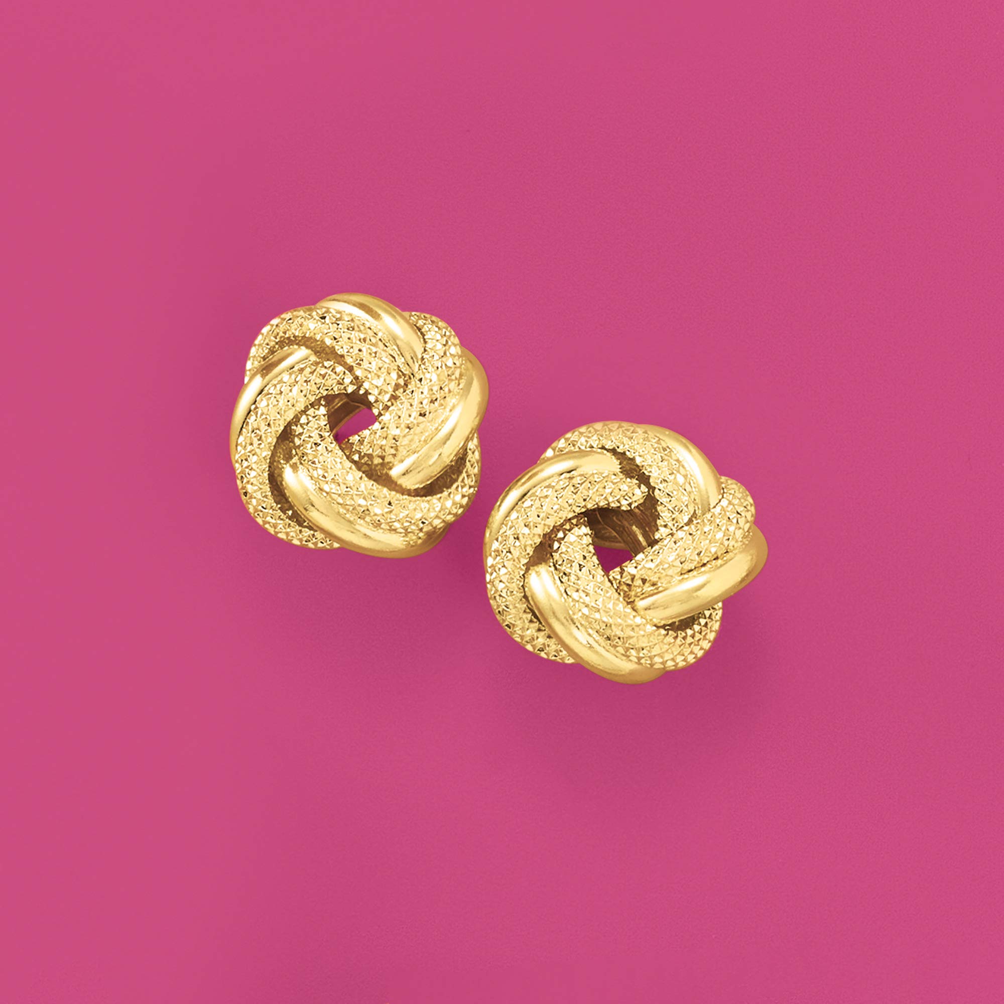 Ross-Simons Italian 18kt Yellow Gold Love Knot Earrings