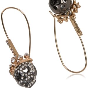 Betsey Johnson Pave Skull Dangle Earrings