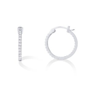 pavoi 14k gold plated 925 sterling silver post cubic zirconia hoop earrings 30/15mm (20.00, white gold)