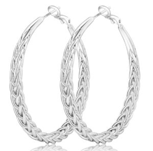 senteria silver hoop earrings for women 925 sterling silver hoop earrings hypoallergenic lightweight large silver hoop earrings thick twisted silver hoop earrings