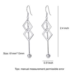 925 Sterling Silver Dangle Earrings Geometric Earrings for Women