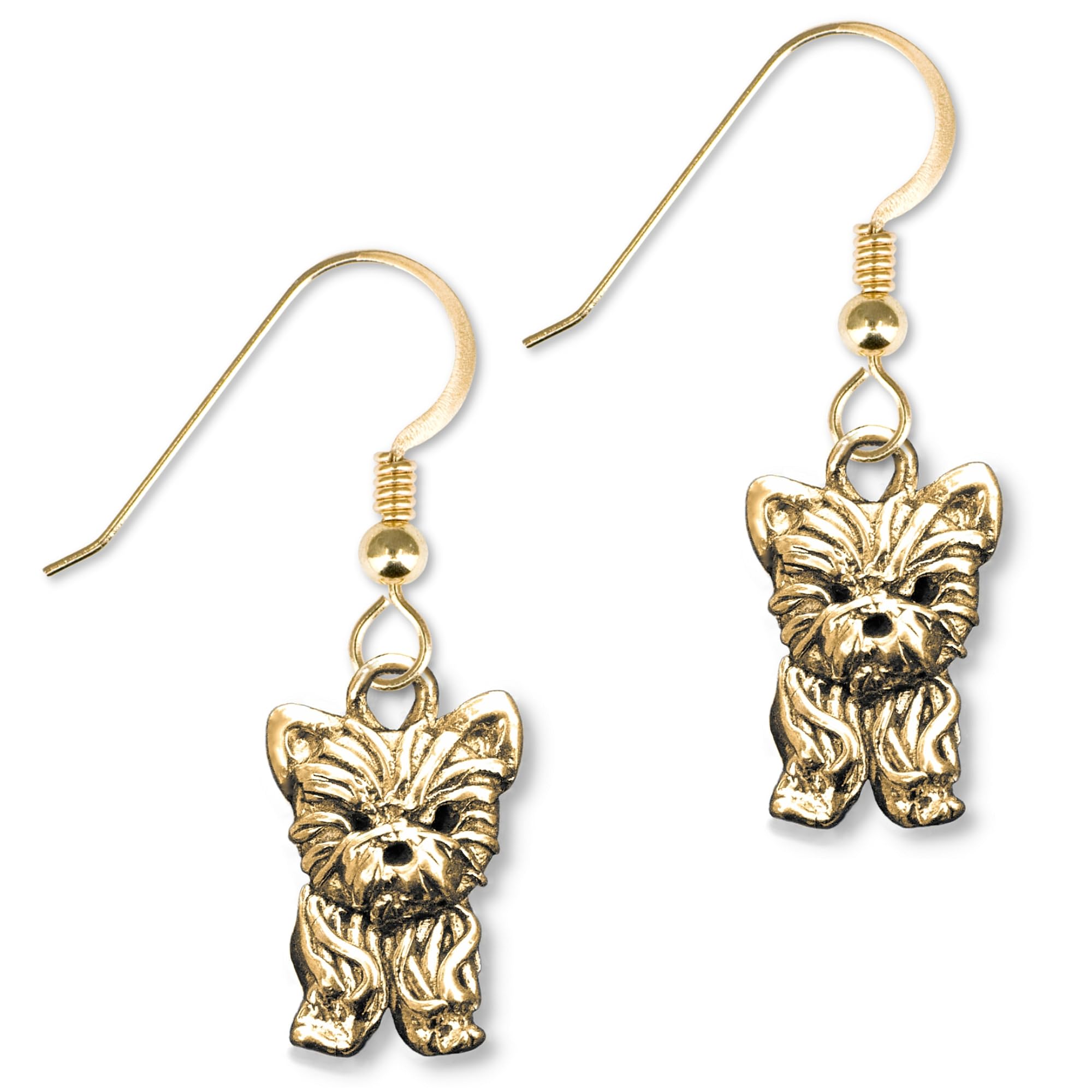 14k Solid Gold Yorkie Puppy Earrings by The Magic Zoo