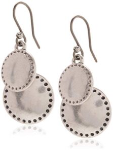 lucky brand women's double drop earring, silver, one size