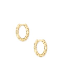 kendra scott maggie huggie earrings for women, fashion jewelry, 14k gold-plated filigree