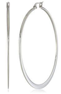 amazon essentials stainless steel flattened hoop earrings (60mm) (previously amazon collection)