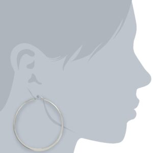 Amazon Essentials Stainless Steel Flattened Hoop Earrings (60mm) (previously Amazon Collection)