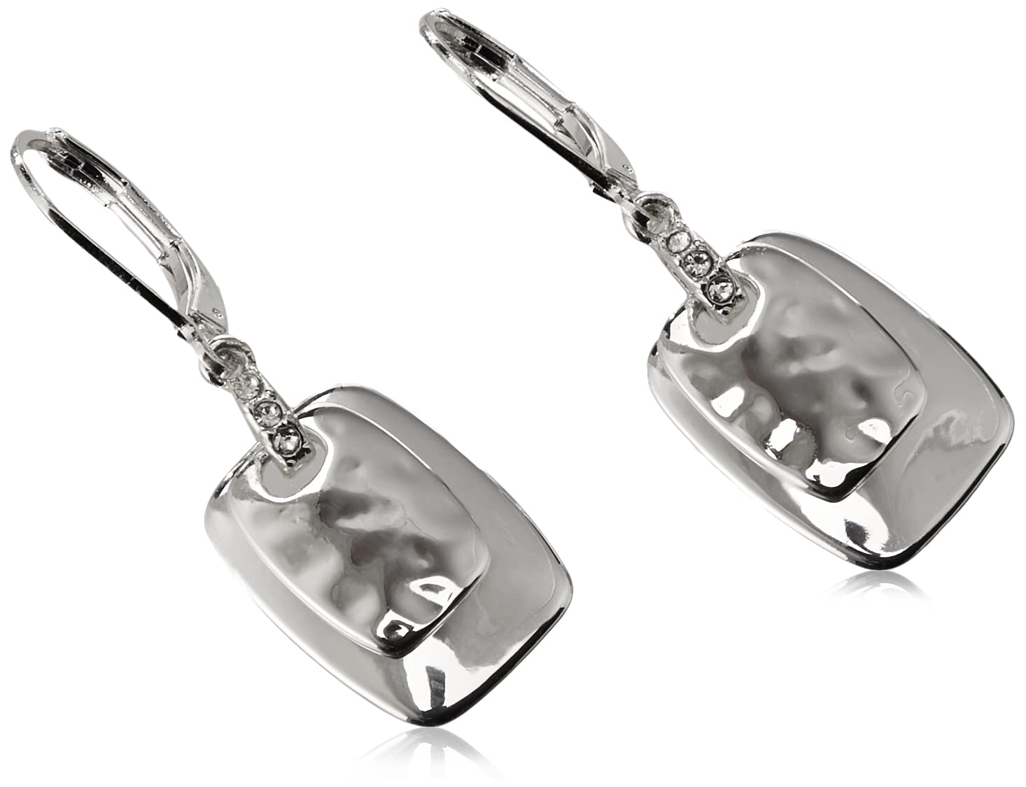 NINE WEST Women's Silvertone Crystal Drop Earrings