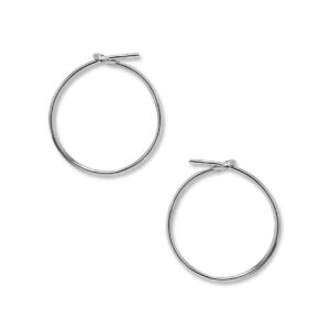 humble chic small hoop earrings for women - hypoallergenic lightweight wire threader loop drop dangles, safe for sensitive ears, 925 white - 0.5 inch